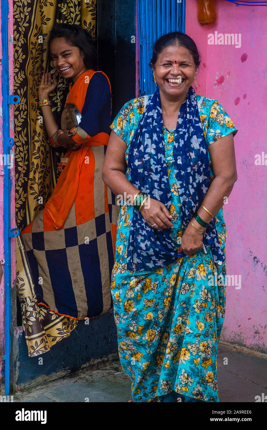Portrait of an Indian women in Asalfa neighbourhood in Ghatkopar, a ...