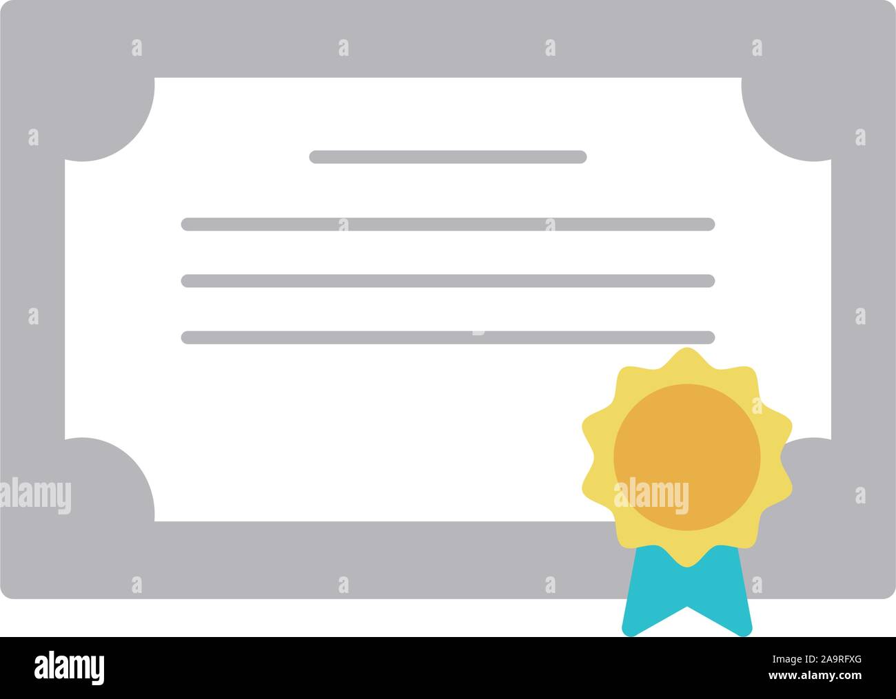 school certificate flat style icon vector illustration design Stock ...