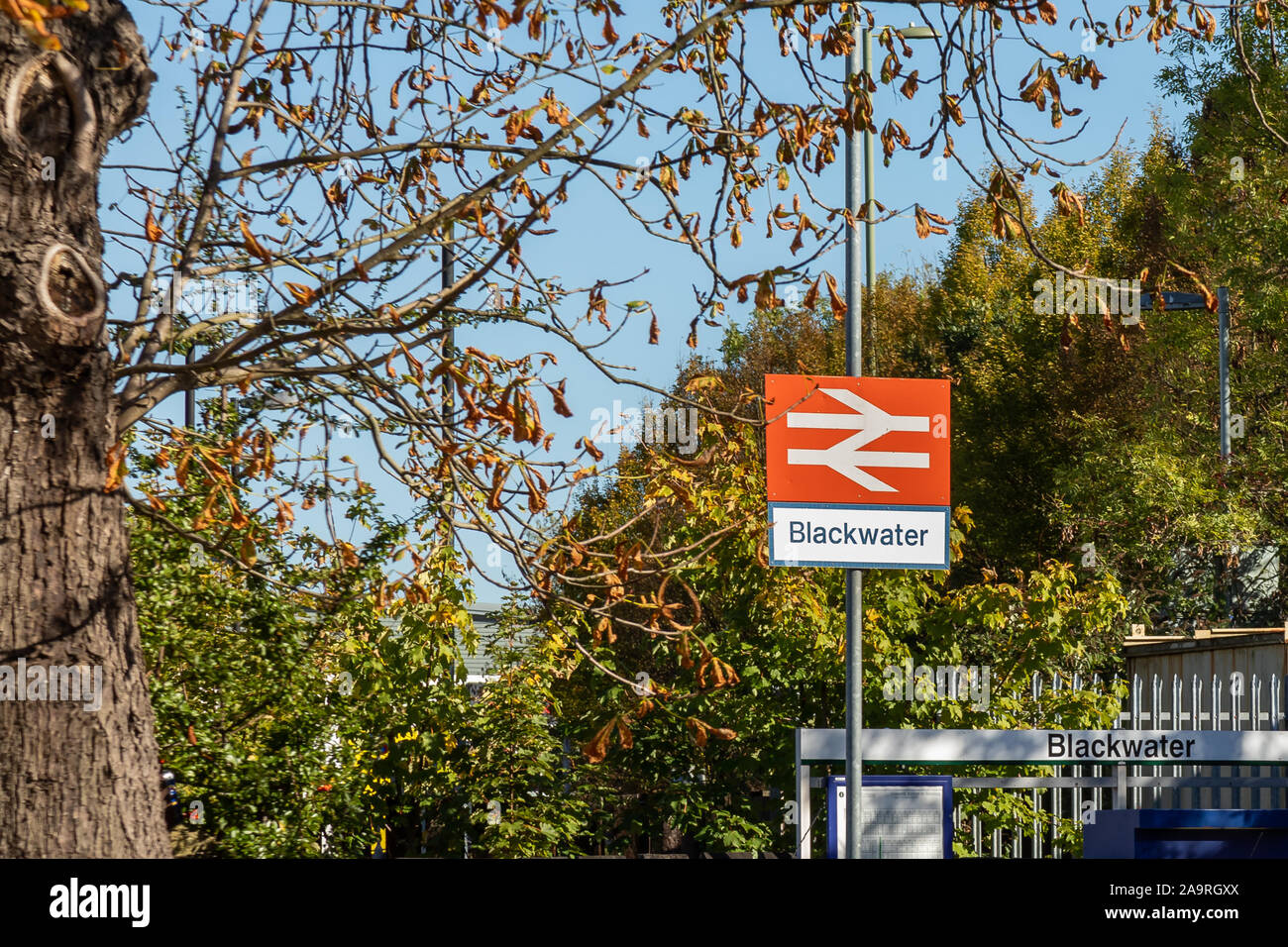 Blackwater train station sign Stock Photo - Alamy