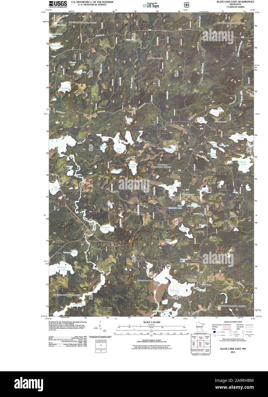 USGS TOPO Map MInnesota MN Slate Lake East 20110425 TM Restoration ...