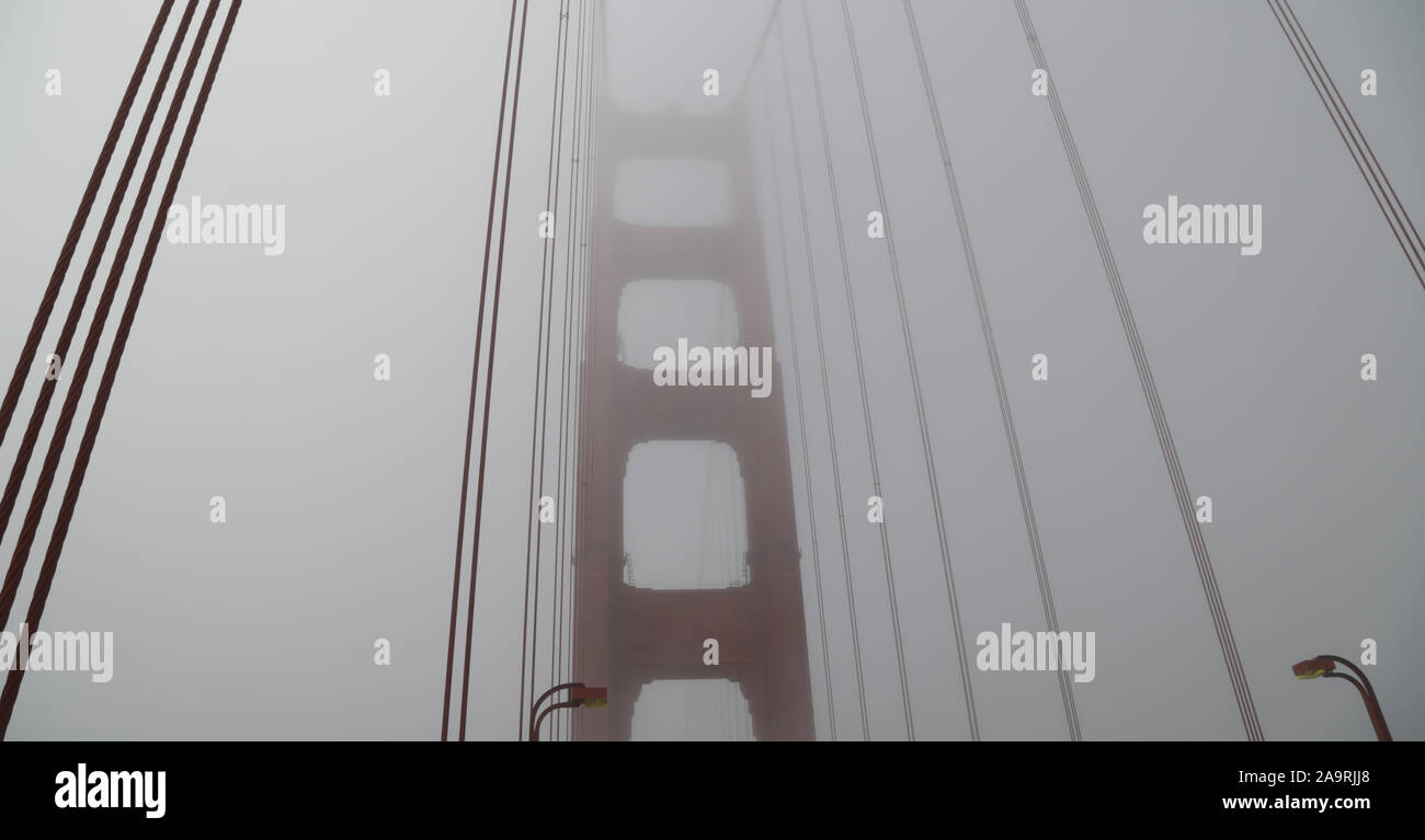 in USA san francisco the famous golden bridge and the fog Stock Photo ...