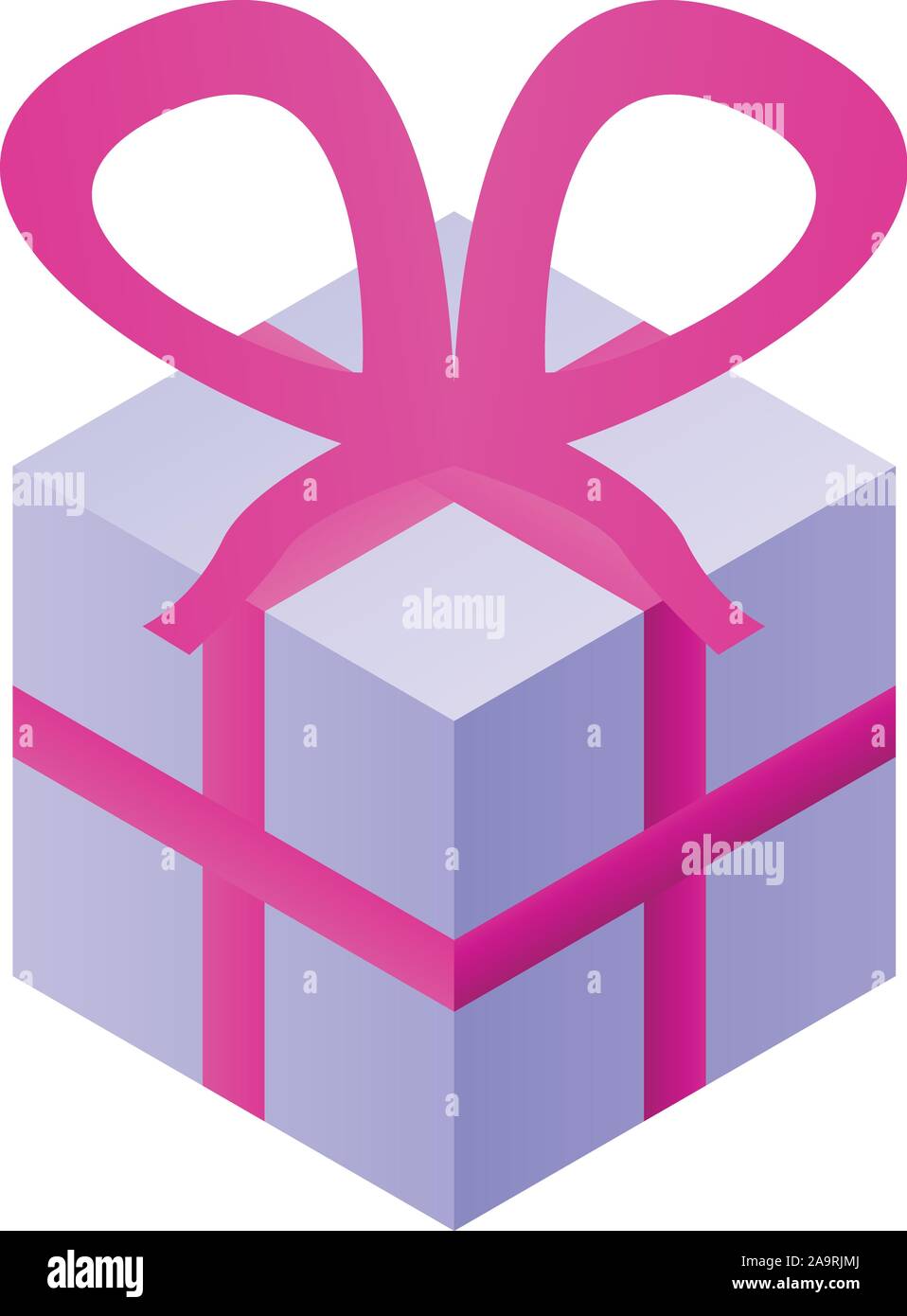 Pink ribbon gift box icon, isometric style Stock Vector Image & Art - Alamy