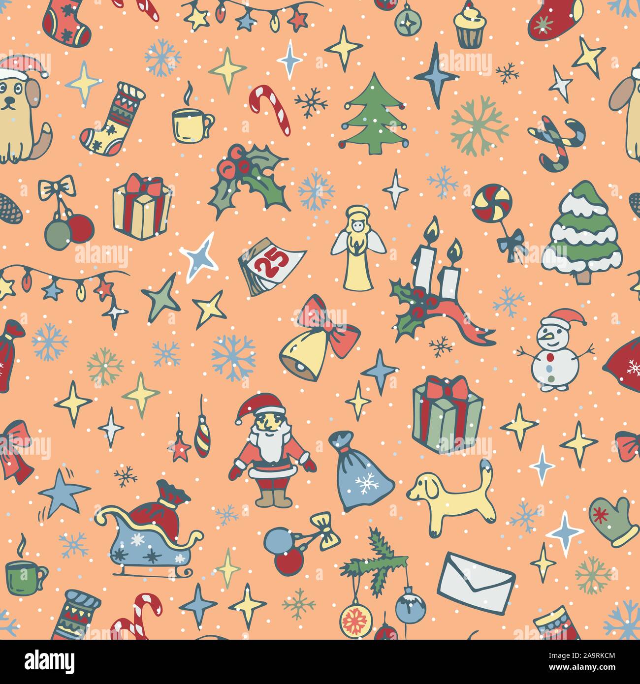 Vintage Christmas Pattern Background