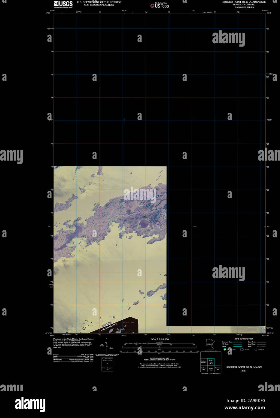 USGS TOPO Map MInnesota MN Soldier Point OE N 20110504 TM Inverted ...