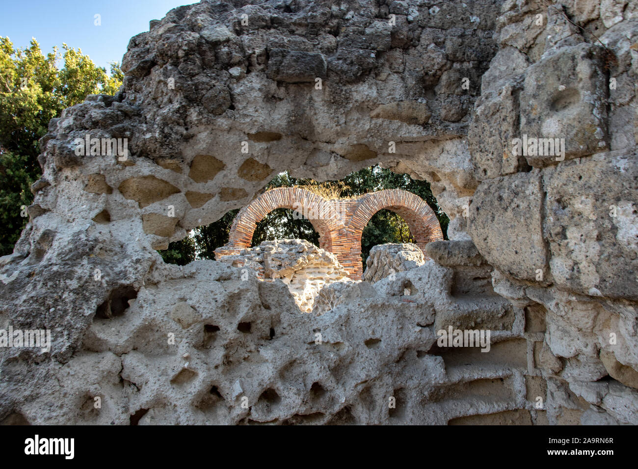 Bacoli, Italy, August 14, 2019. The temple of Apollo in the ancient ...