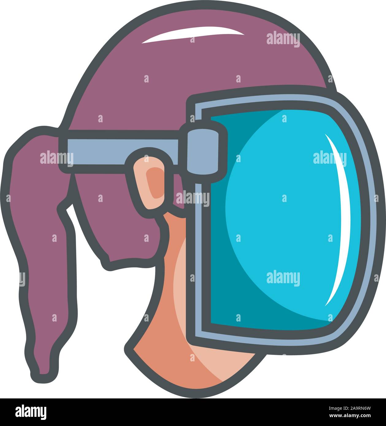 female worker face protection industrial safety fill vector ...