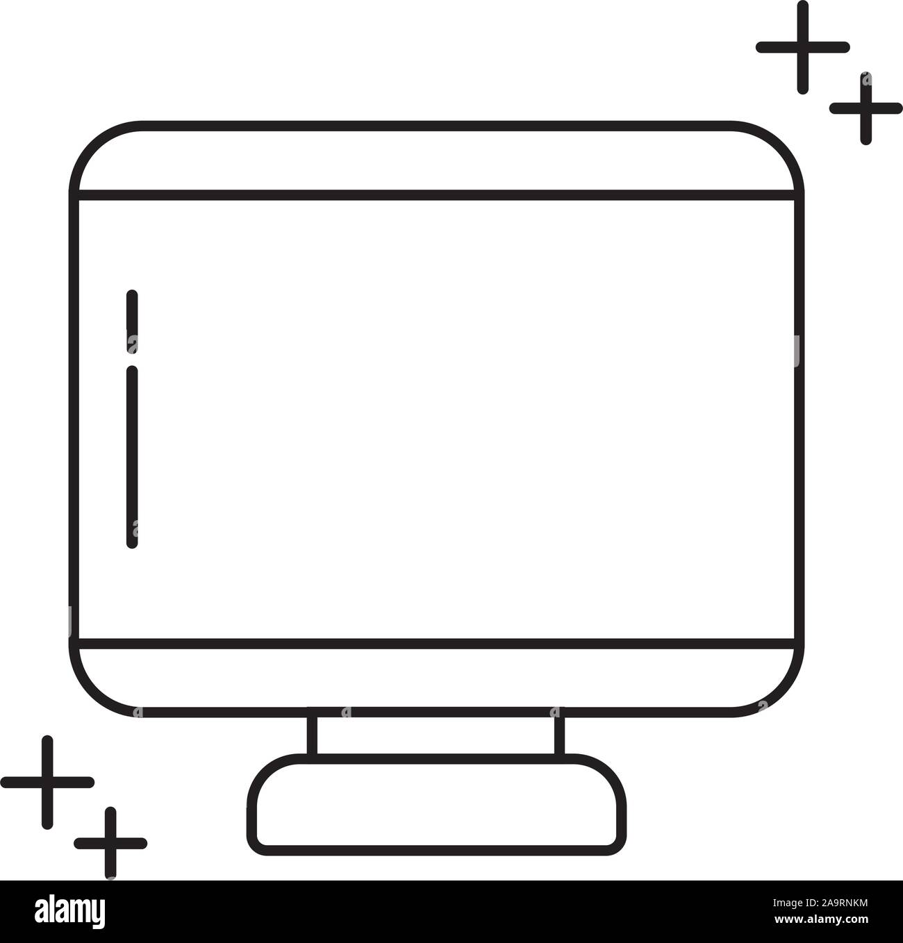 computer monitor technology office line icon style vector illustration ...