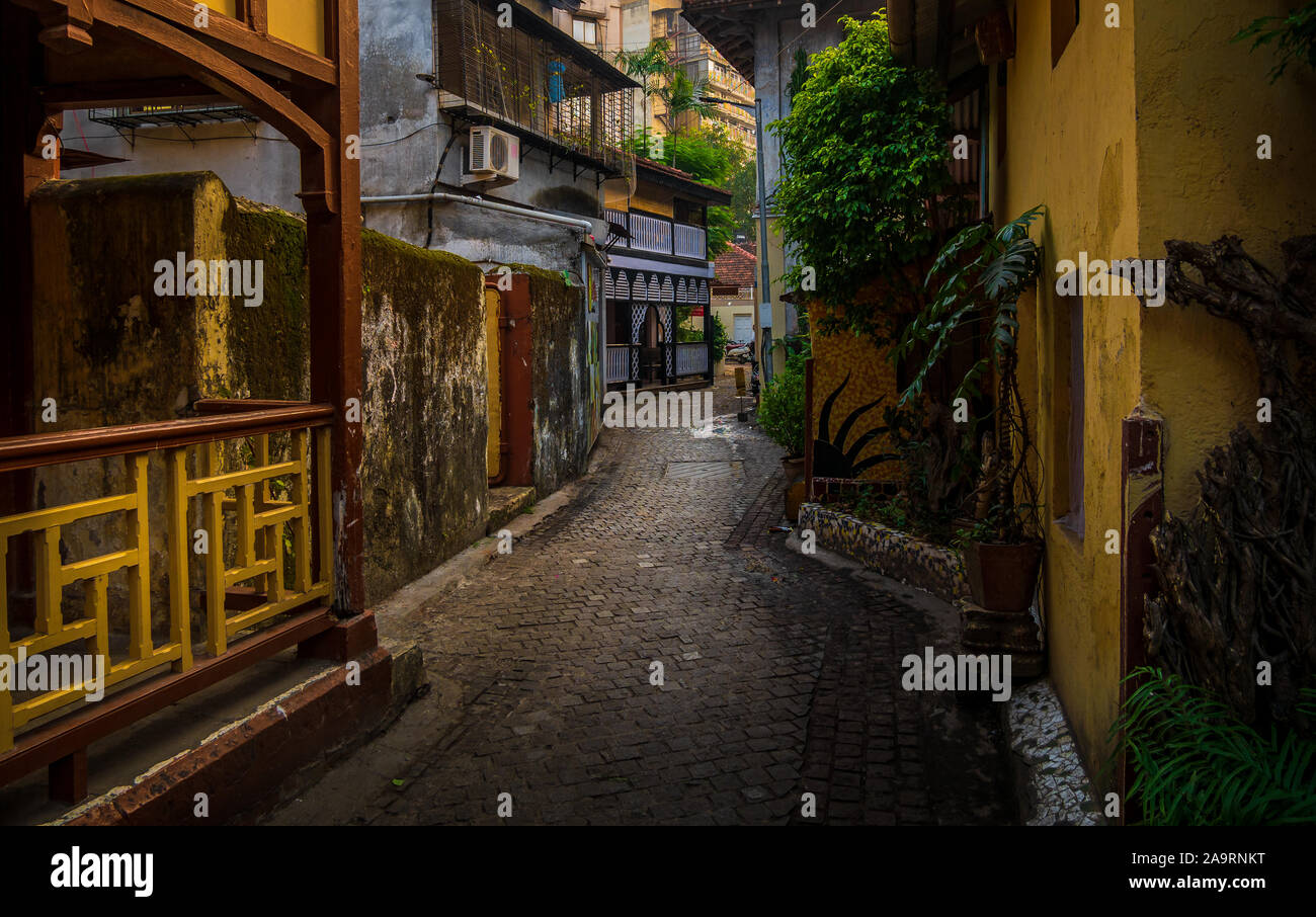 Mumbai, India - November 11,2019 : Heritage houses in a lane of ...