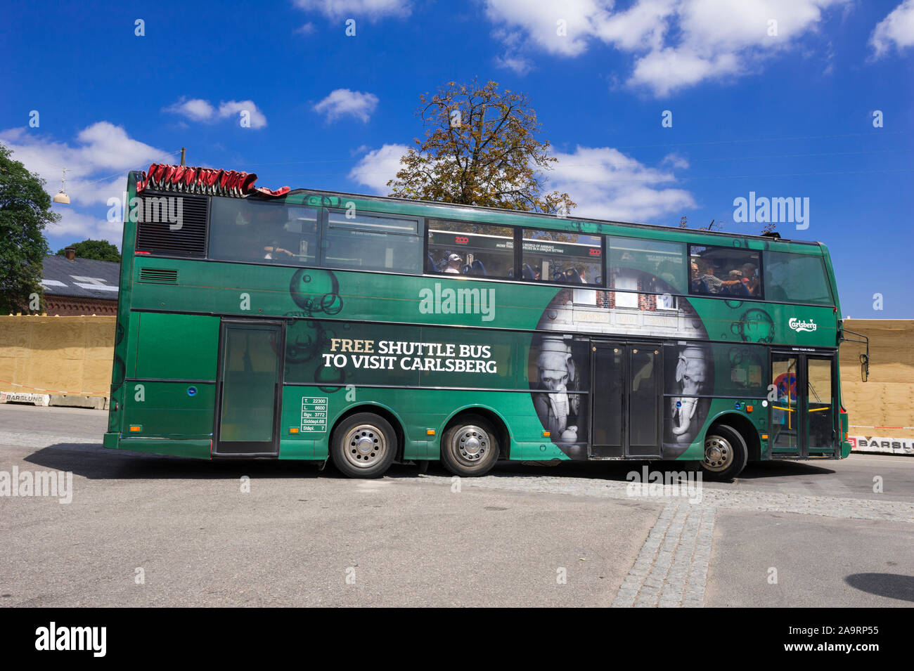 A shuttle bus taking tourists to the Carlsberg Brewery, Copenhagen ...