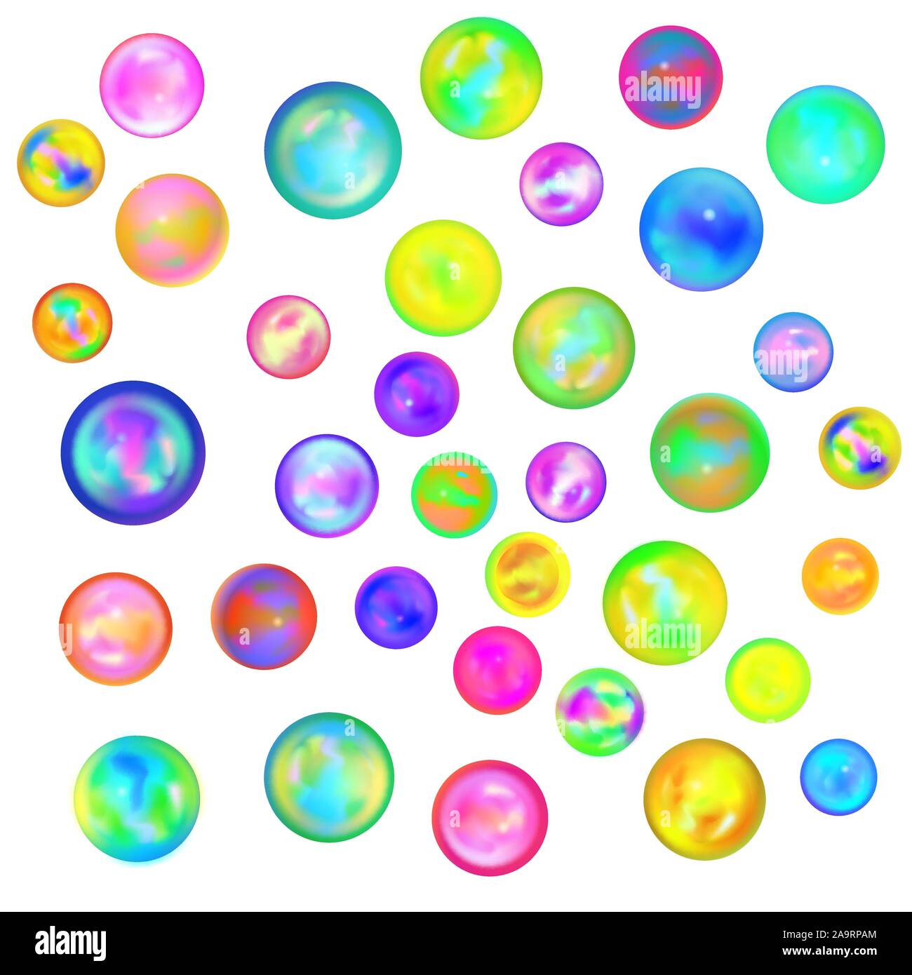 Large set of glossy colorful marble balls isolated on white Stock ...