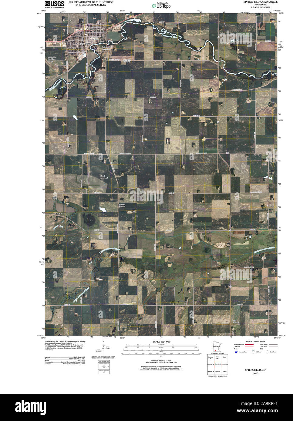 Map of springfield minnesota hi-res stock photography and images - Alamy