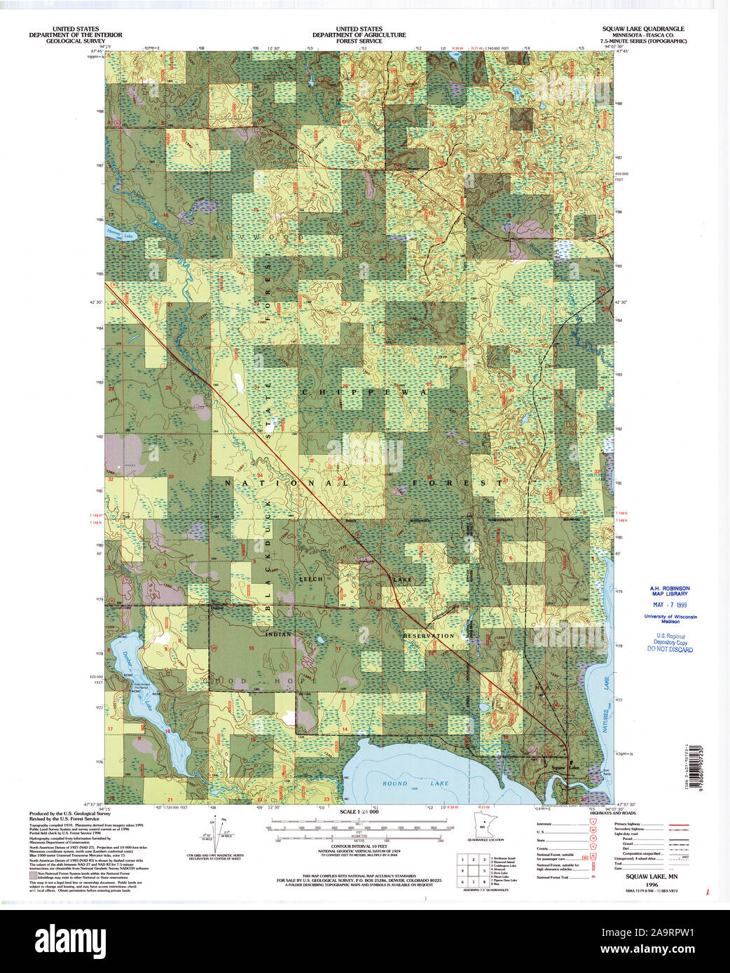 Squaw lake map hi-res stock photography and images - Alamy