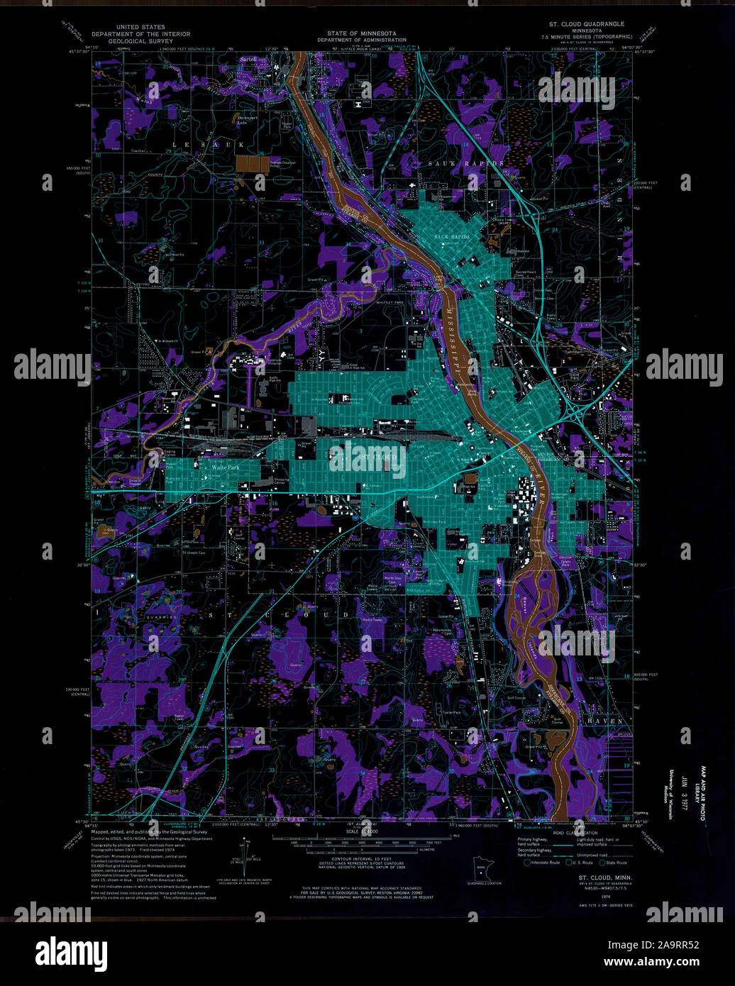 Map of st cloud minnesota hi-res stock photography and images - Alamy