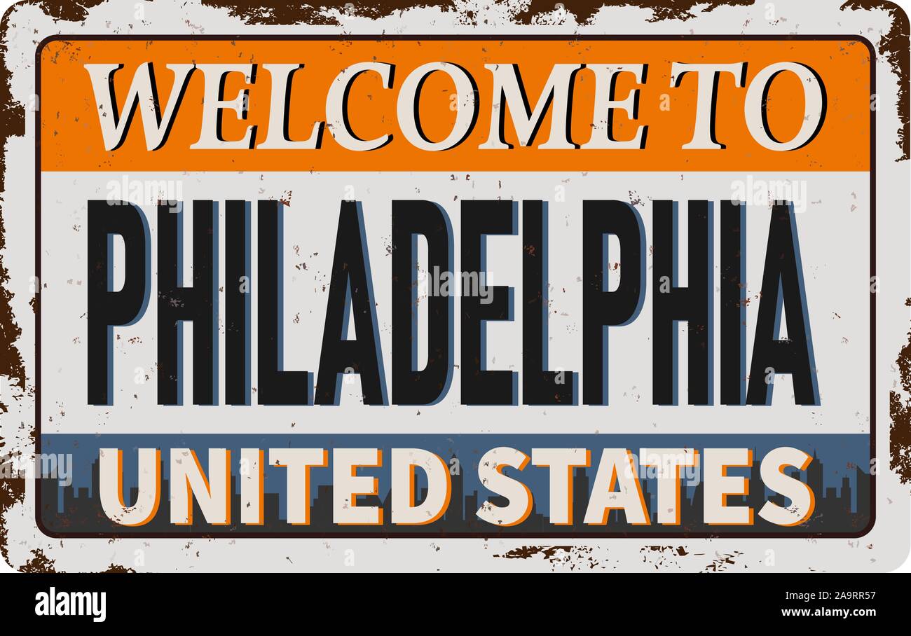 Philadelphia Pennsylvania Skyline Souvenir Travel Vector Art Design ...