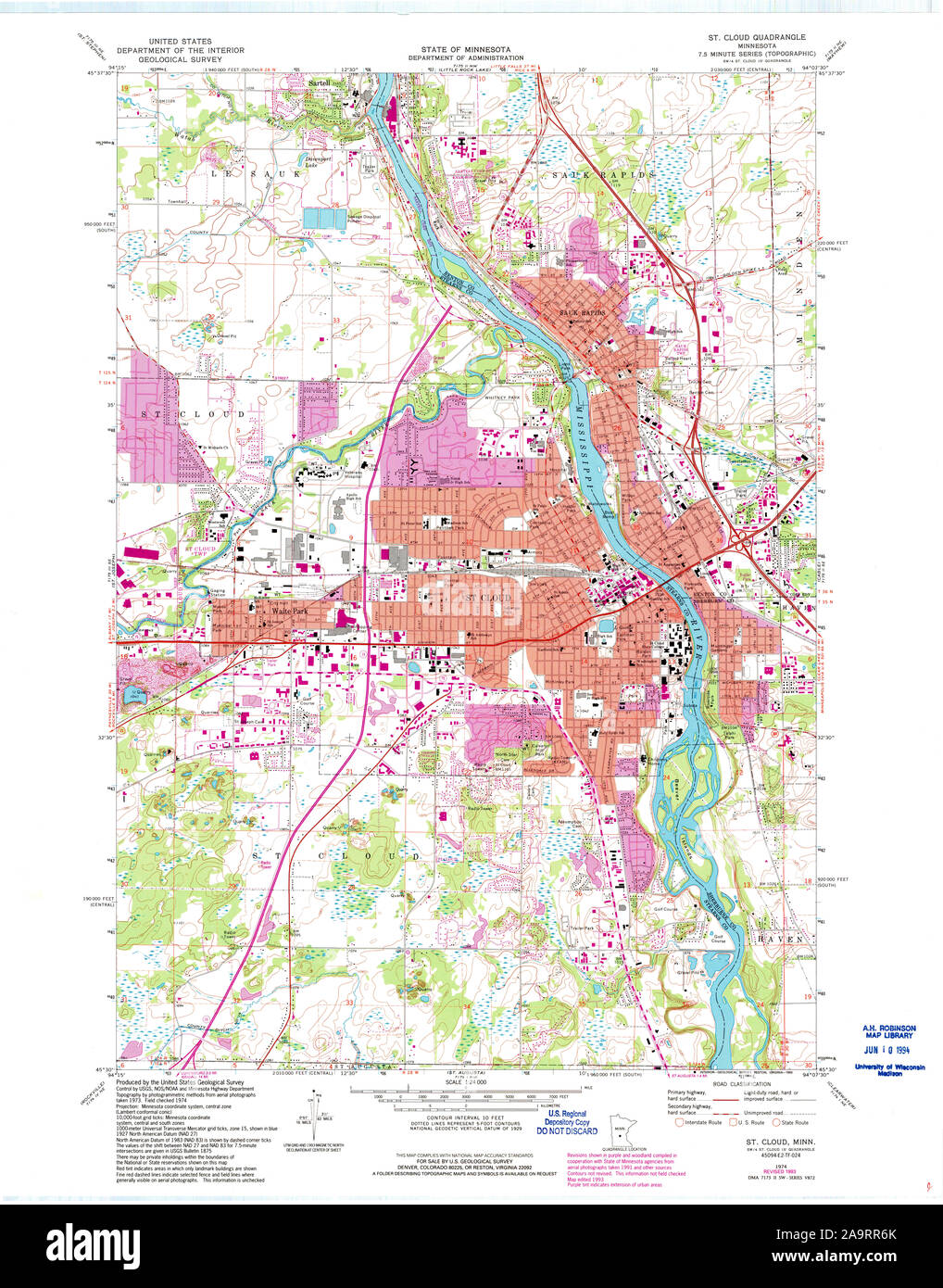 Map of st cloud minnesota hi-res stock photography and images - Alamy
