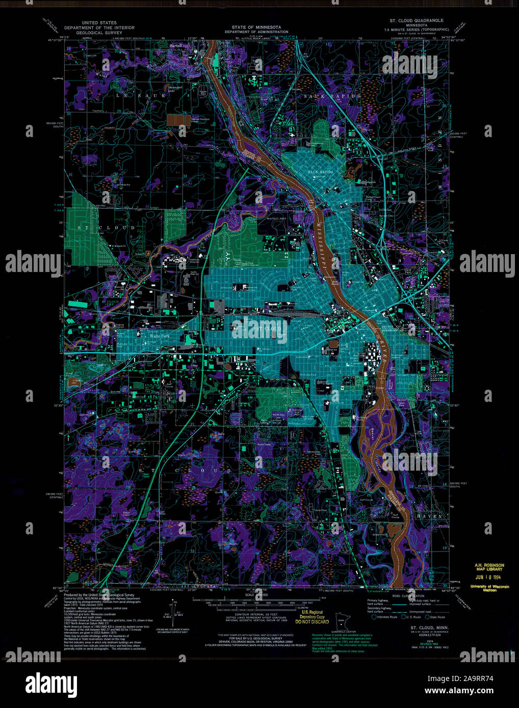 Map of st cloud minnesota hi-res stock photography and images - Alamy