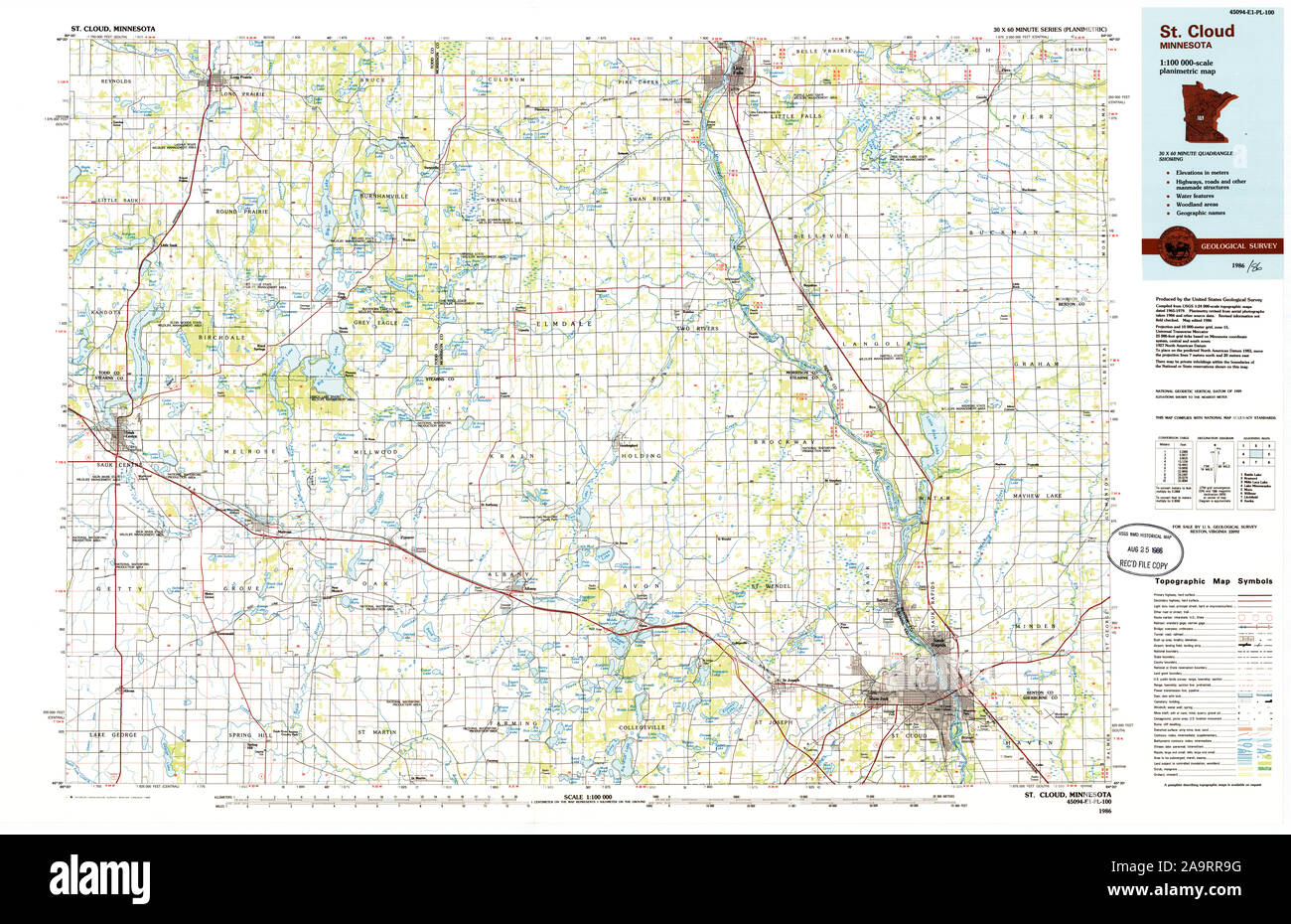 St cloud minnesota map hi-res stock photography and images - Alamy