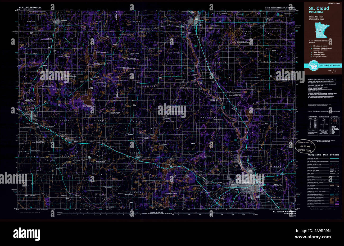 Map of st cloud minnesota hi-res stock photography and images - Alamy
