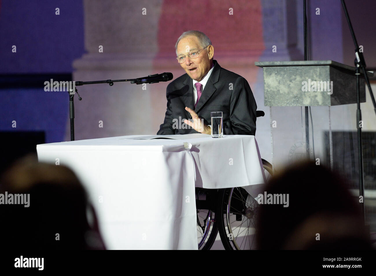 President of the German Bundestag, Wolfgang Schauble speaks during the ...