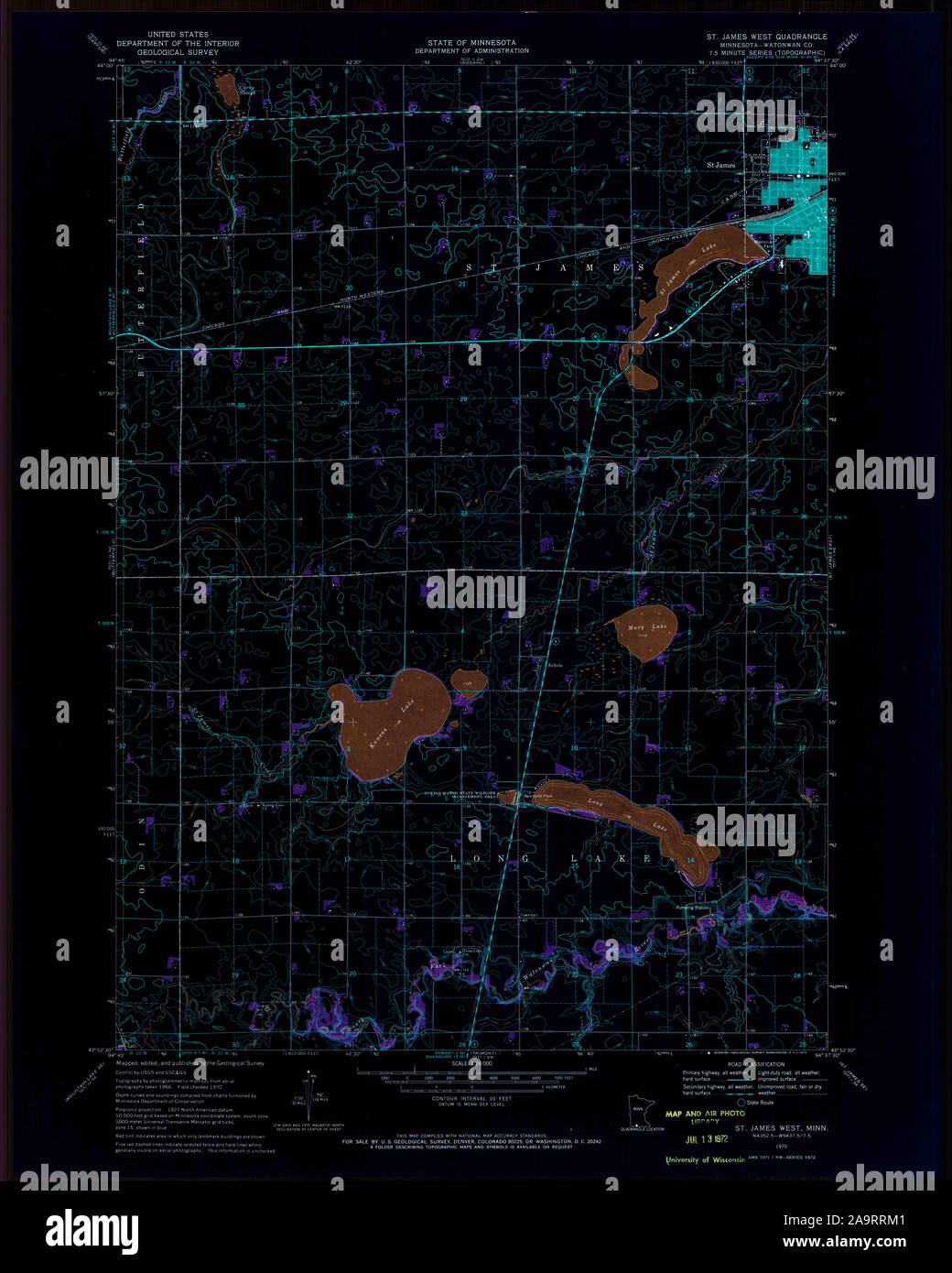 Map of st james minnesota hi-res stock photography and images - Alamy