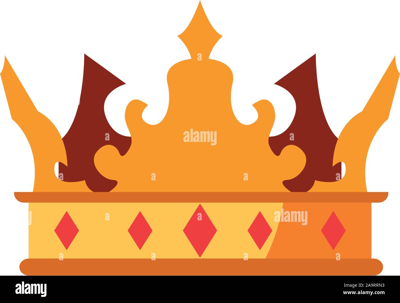 crown royalty cross ornate medieval flat design vector illustration ...