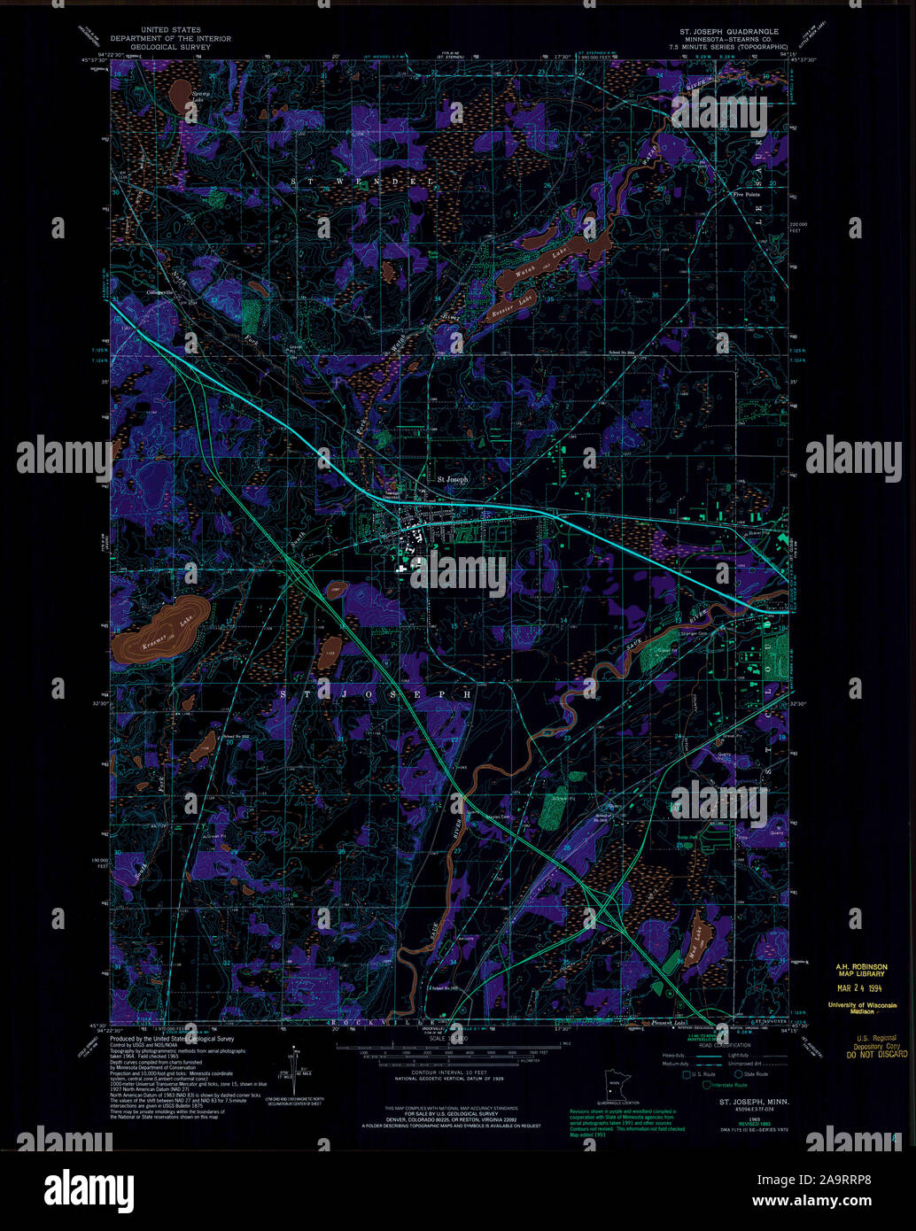 Map of st joseph minnesota hi-res stock photography and images - Alamy