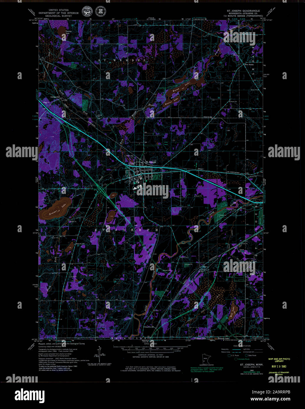Map of st joseph minnesota hi-res stock photography and images - Alamy