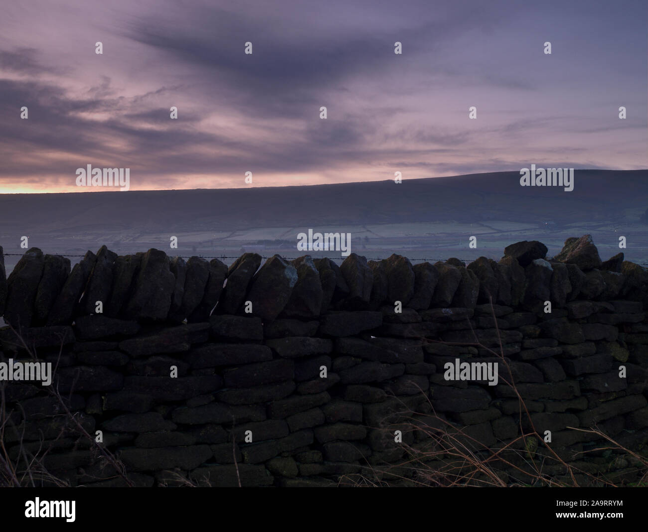 Stott Hall Farm across Booth Wood Reservoir from Pike End Road nr Mount ...