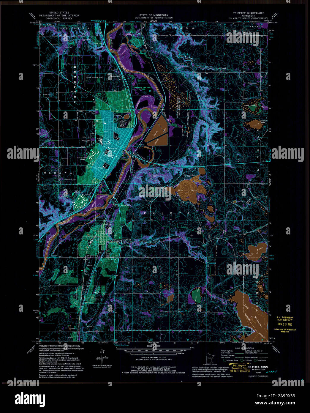 St peter minnesota map hi-res stock photography and images - Alamy