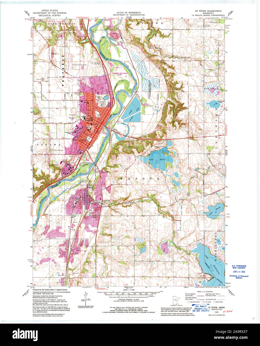St peter minnesota map hi-res stock photography and images - Alamy