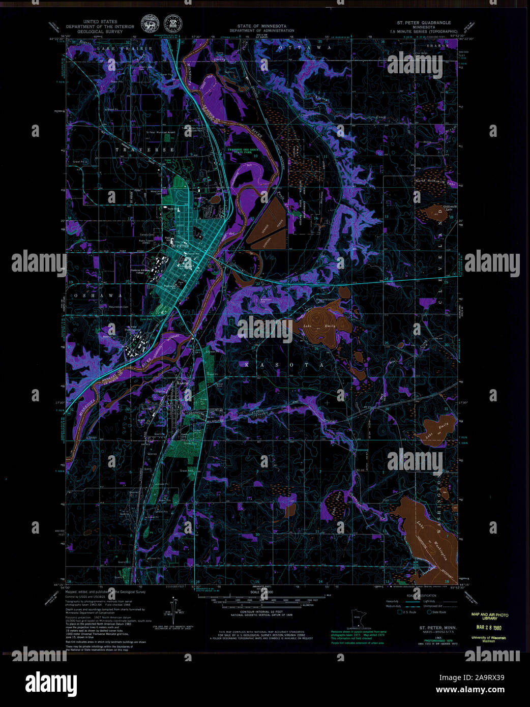 St peter minnesota map hi-res stock photography and images - Alamy