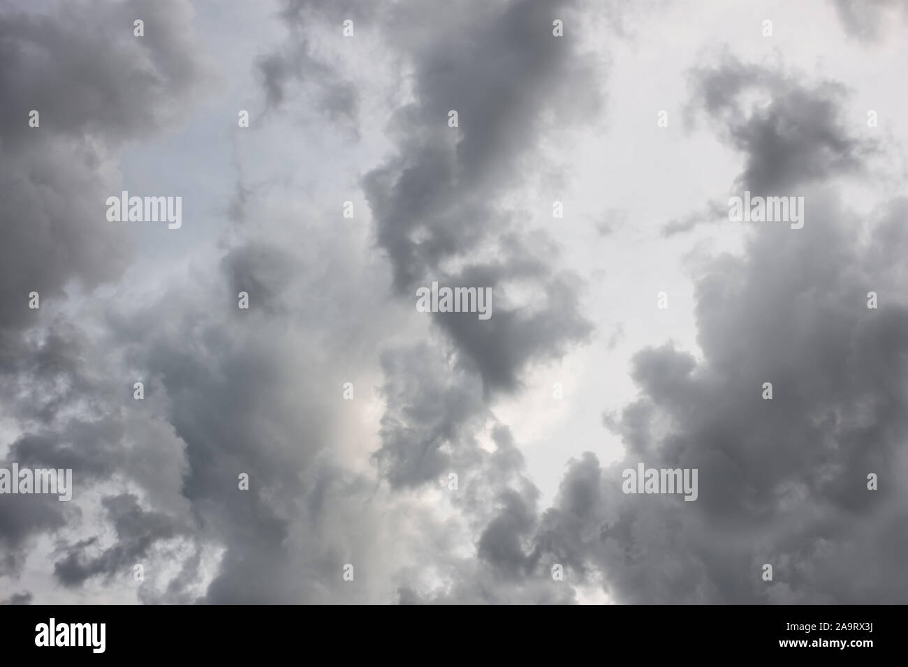 Grey tragic cloudscape with various density chaotic thunderclouds Stock ...