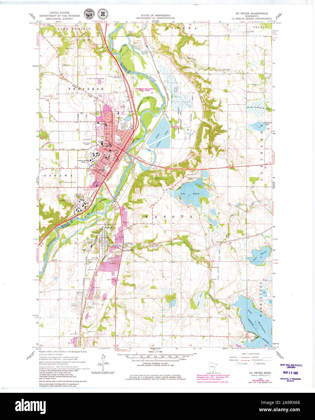 St peter minnesota map hi-res stock photography and images - Alamy