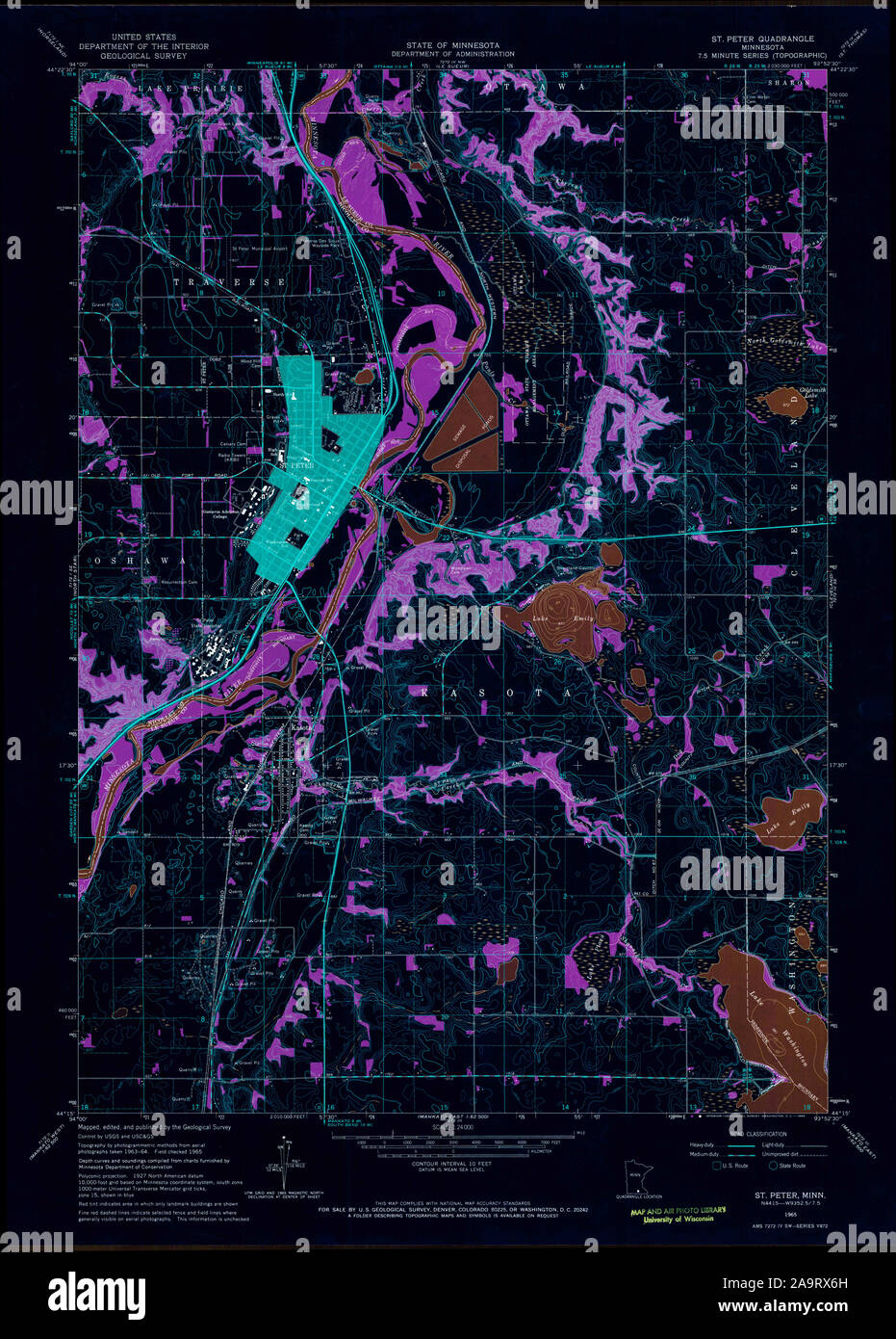 St peter minnesota map hi-res stock photography and images - Alamy