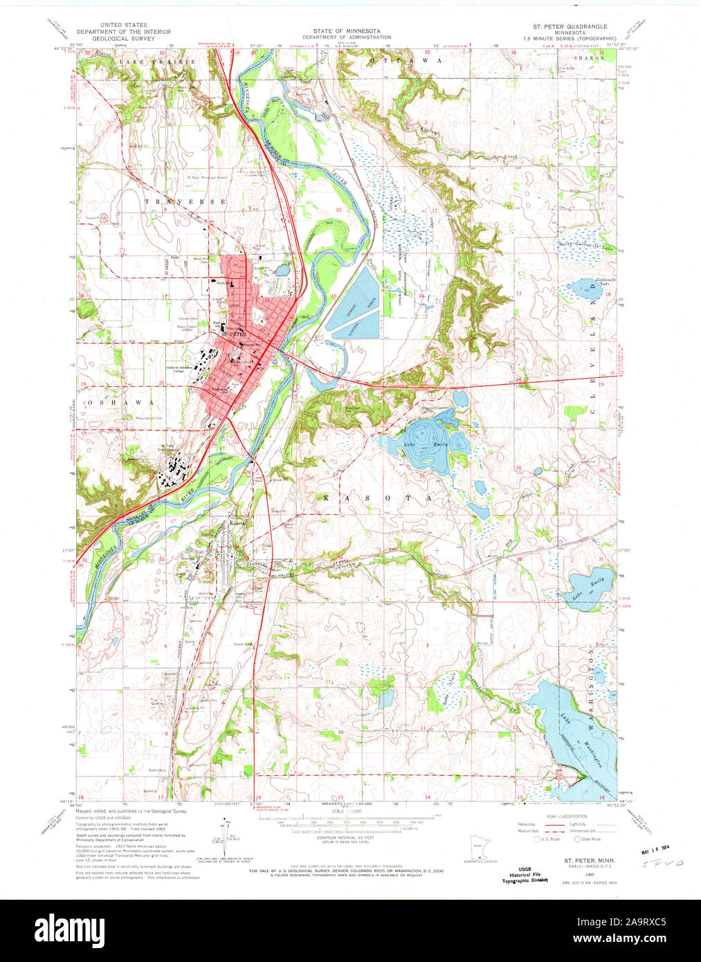 St peter minnesota map hi-res stock photography and images - Alamy