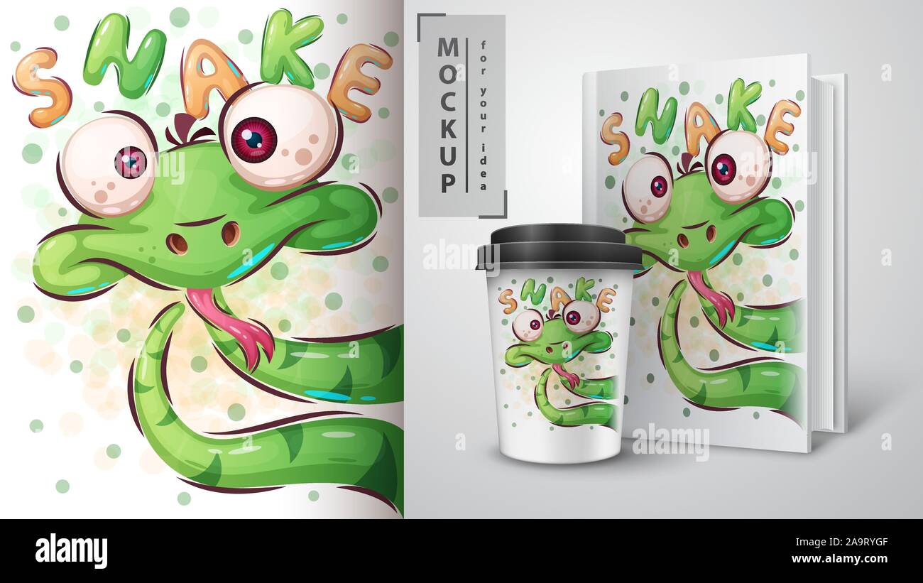 Cute snake poster and merchandising Stock Vector Image & Art - Alamy