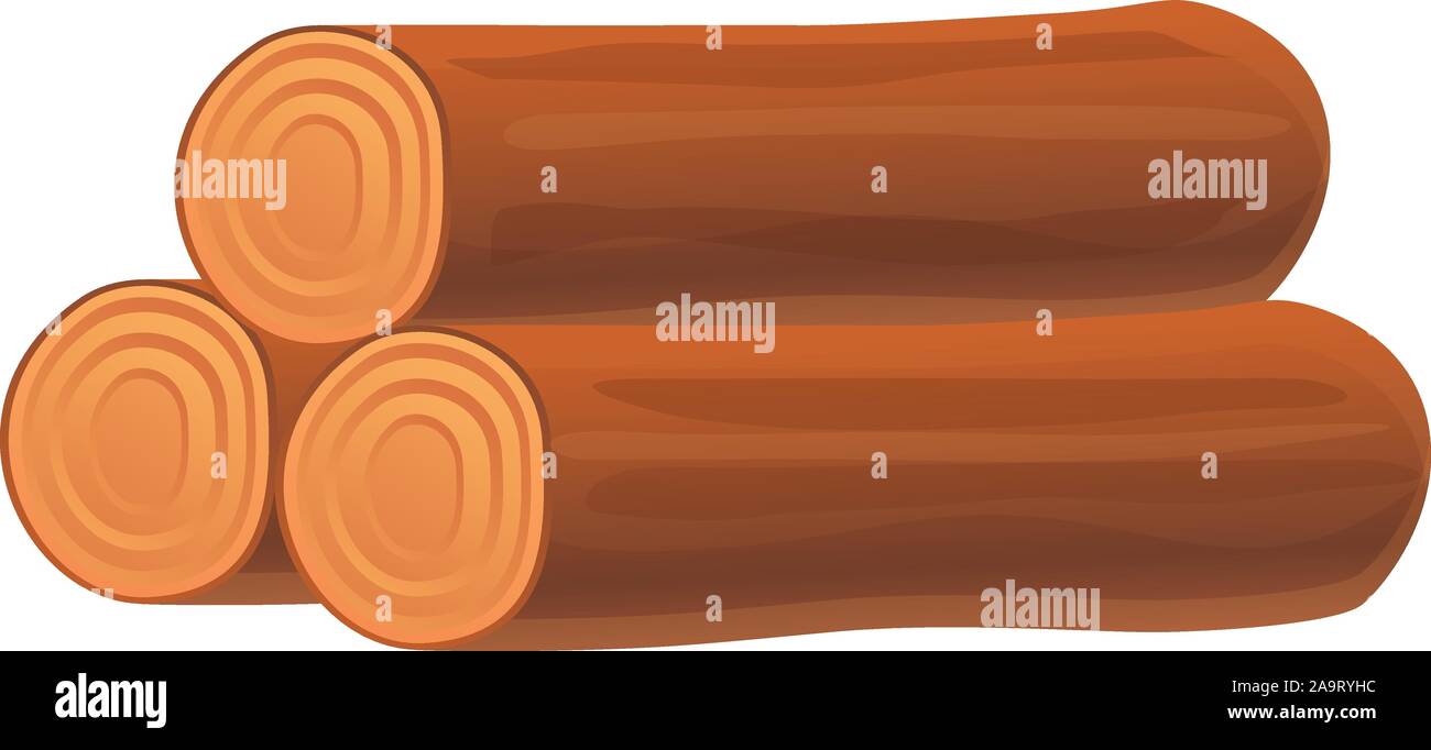Wood roll stack icon. Cartoon of wood roll stack vector icon for web ...