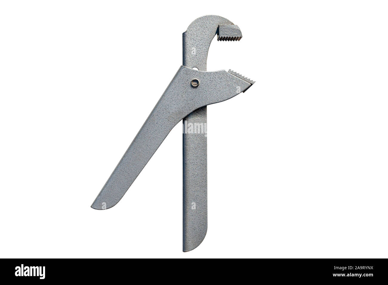 Open old pipe wrench, isolated on a white background with a clipping ...