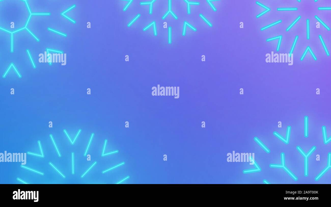 Snowflake neon background. Winter modern design layout overlay Stock ...