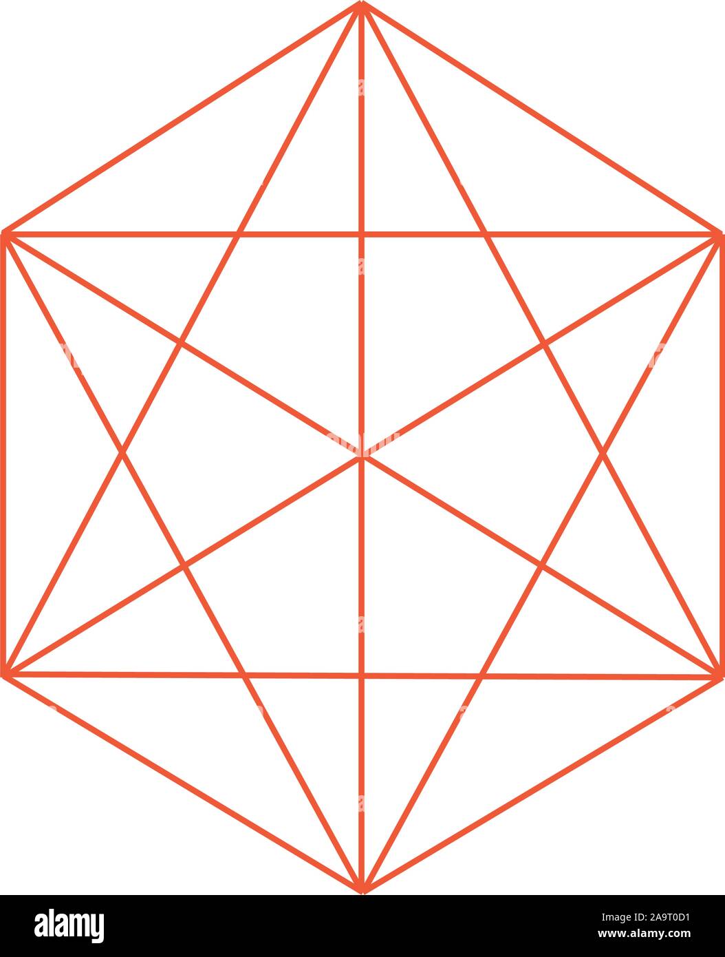 Linear Hexagon geometric shape, molecular structure. Stock Vector ...