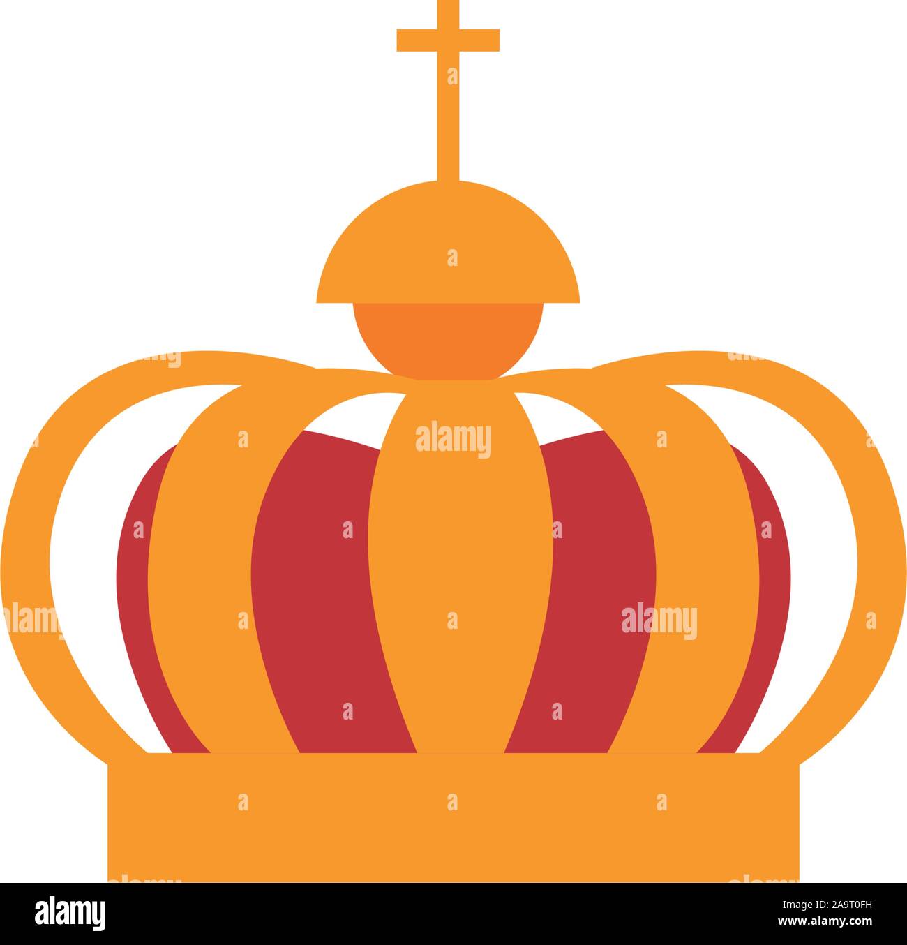 crown royalty cross ornate medieval flat design vector illustration ...