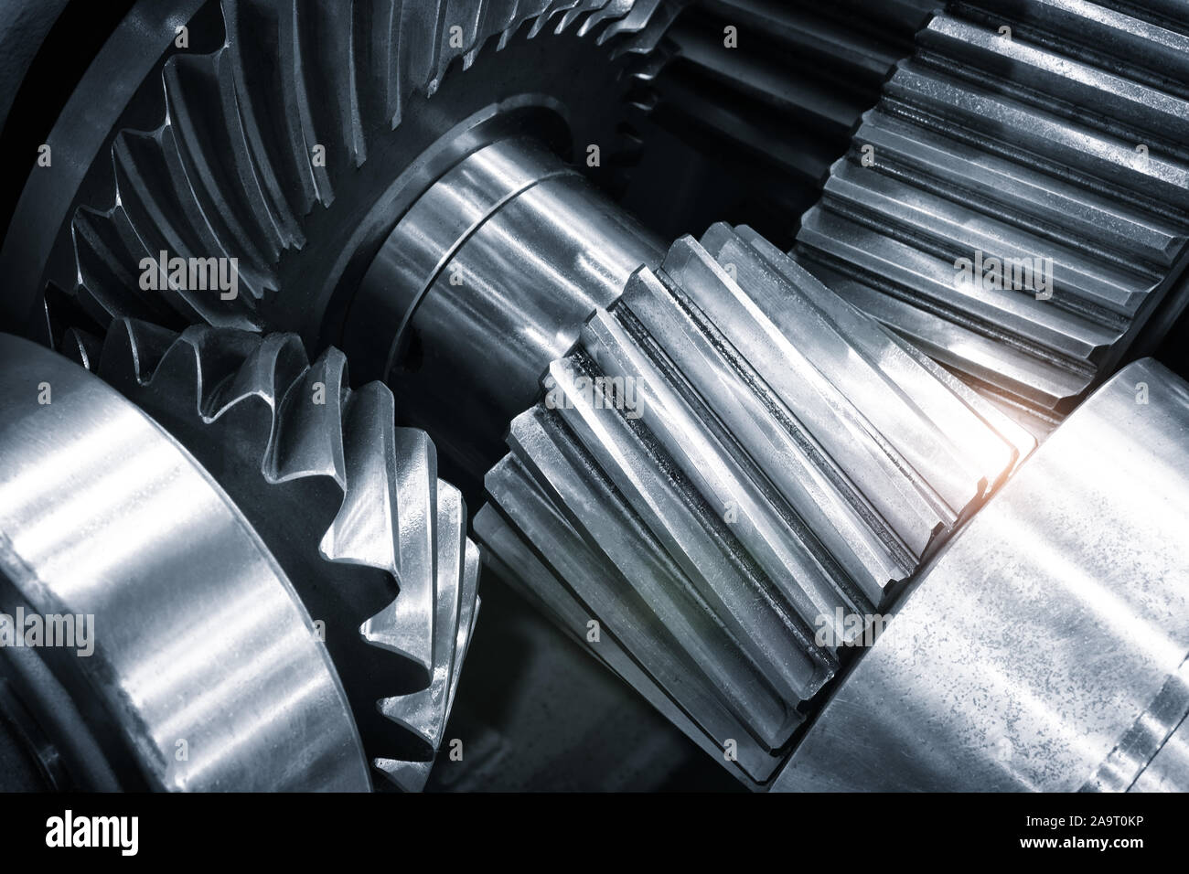 engine gear wheels, industrial background Stock Photo - Alamy