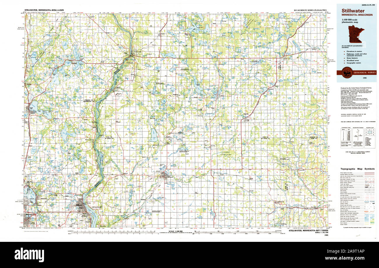 Stillwater map Cut Out Stock Images & Pictures - Alamy
