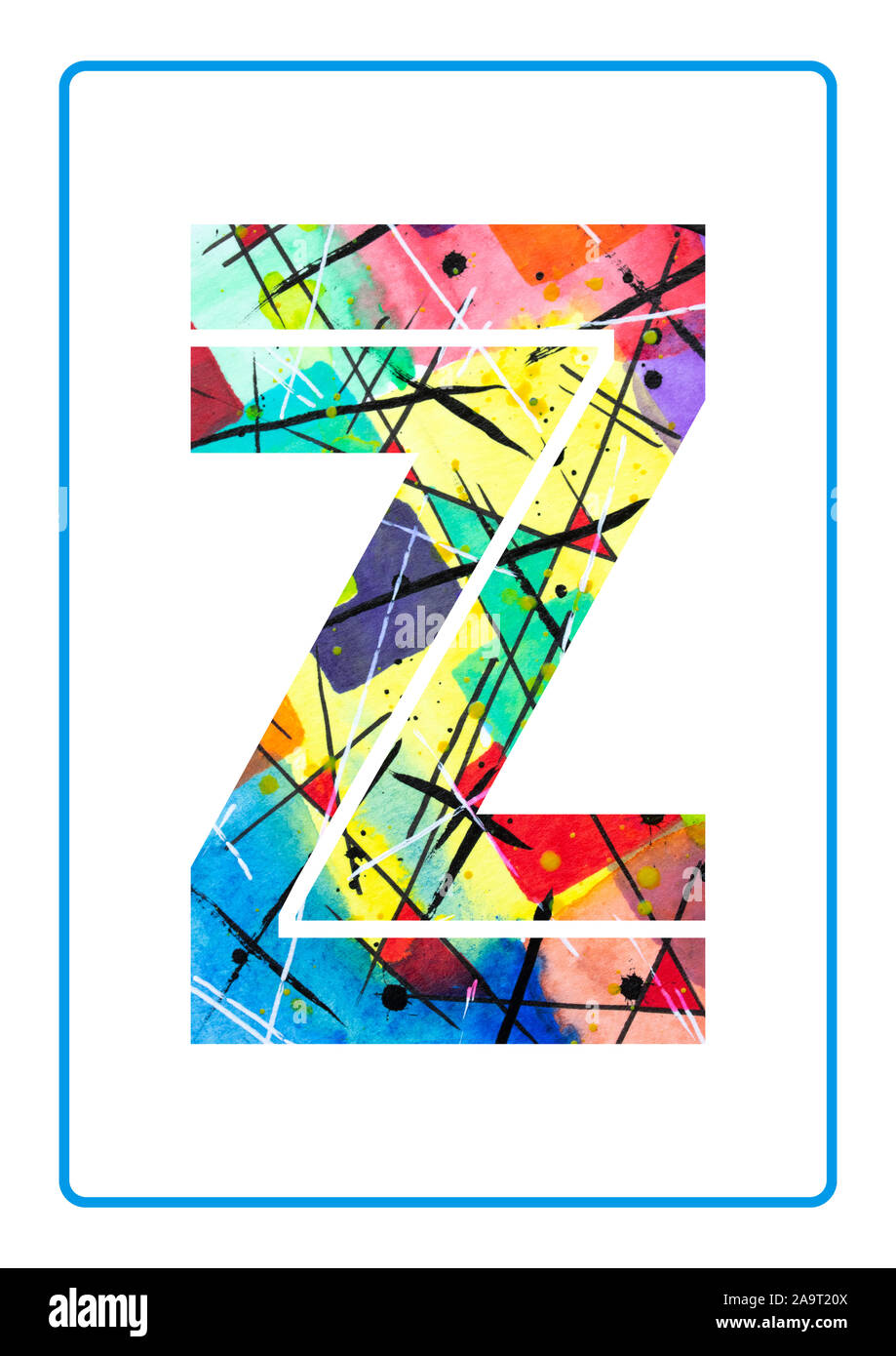 Abstract Painting Watercolor Typography Letter Z Stock Photo - Alamy