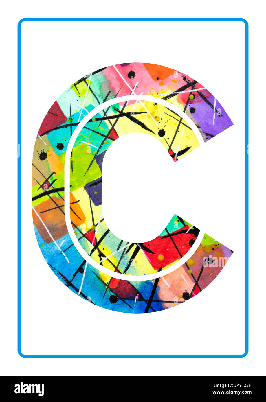 Abstract Painting Watercolor Typography Letter C Stock Photo - Alamy