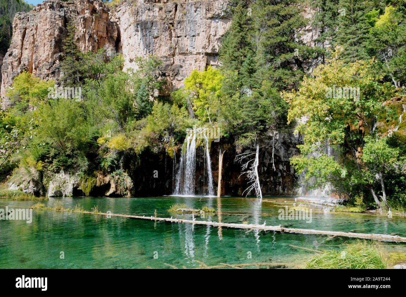 Hanging Lake, Glenwood Canyon near Glenwood Springs Colorado is a rare ...