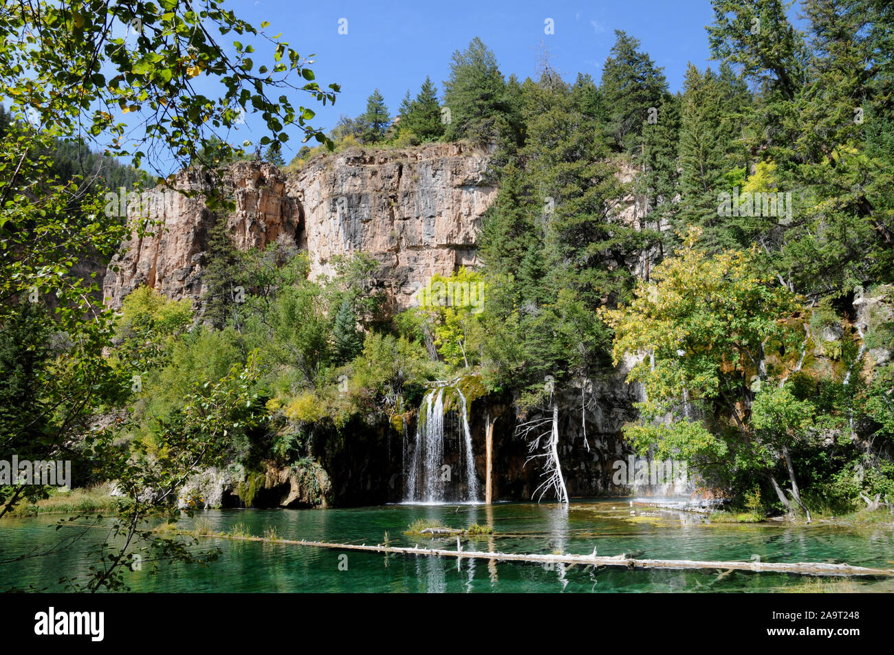 Hanging Lake, Glenwood Canyon near Glenwood Springs Colorado is a rare ...