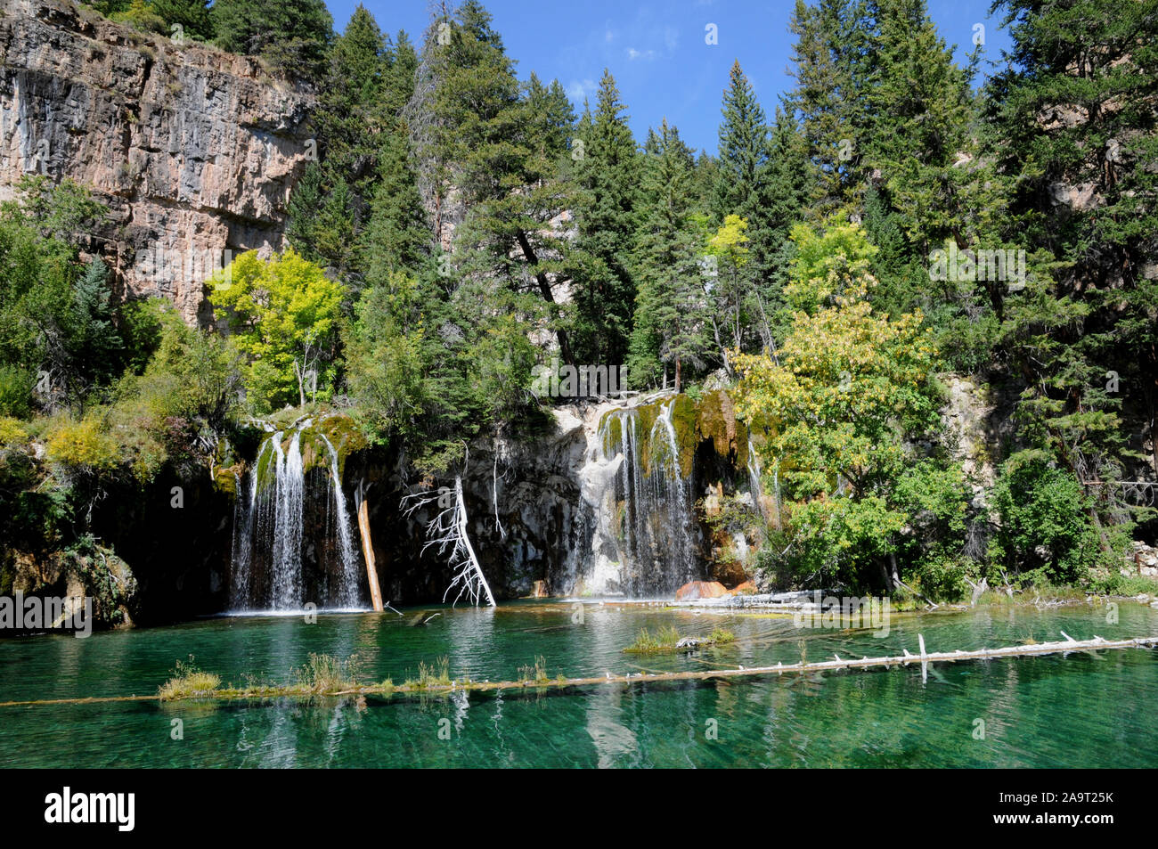 Hanging Lake, Glenwood Canyon near Glenwood Springs Colorado is a rare ...