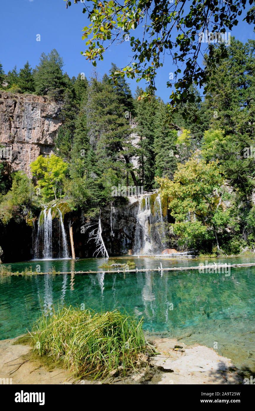 Hanging Lake, Glenwood Canyon near Glenwood Springs Colorado is a rare ...