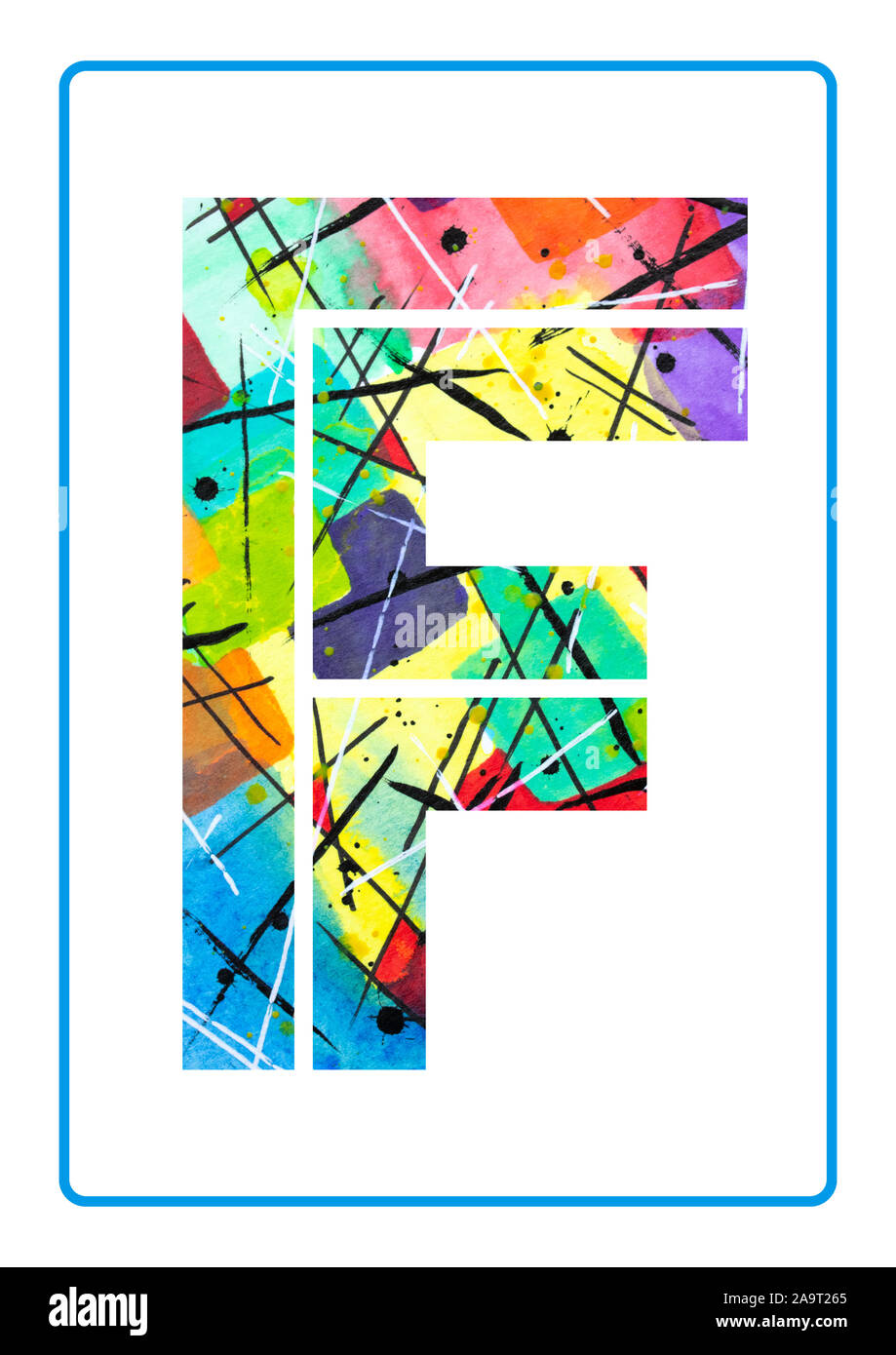 Abstract Painting Watercolor Typography Letter F Stock Photo - Alamy
